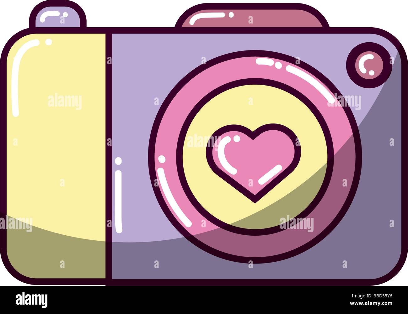 Camera with heart lens. Vector Stock Vector Image & Art - Alamy