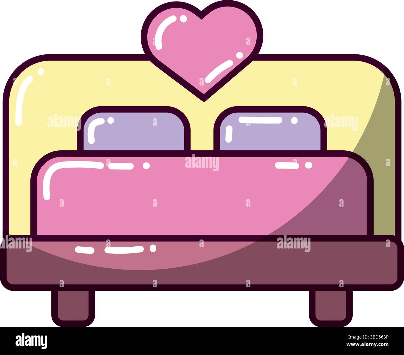 Honeymoon wedding bed vector design hi-res stock photography and images - Alamy