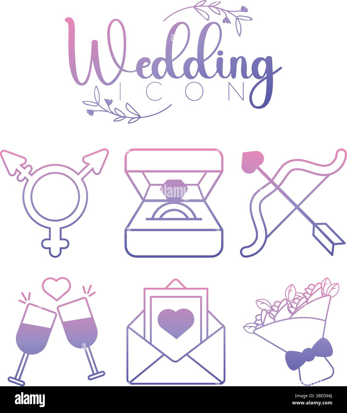 Gradient wedding pack vector hi-res stock photography and images - Alamy