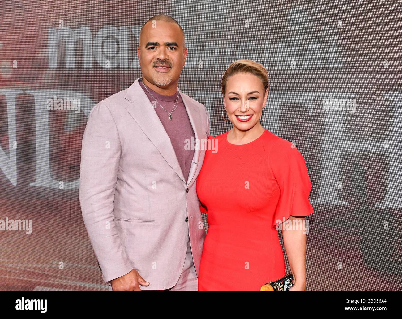 Christopher Jackson, left, and wife Veronica Jackson attend the ...