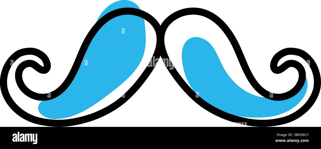 Curled colored mustache. Vector Stock Vector Image & Art - Alamy