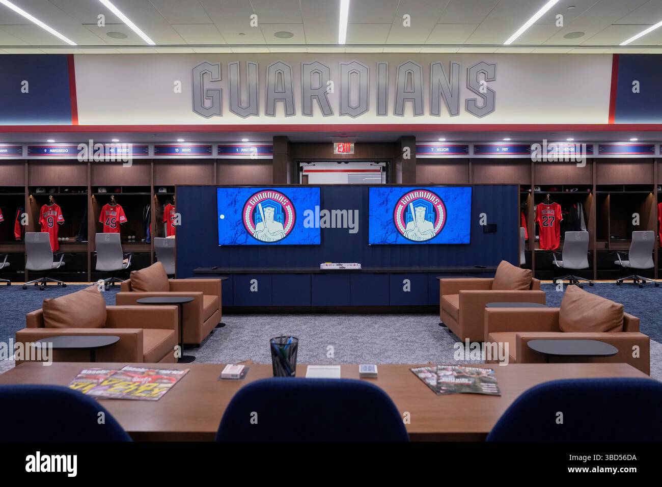 The players' locker room is pictured during a media tour of the ...