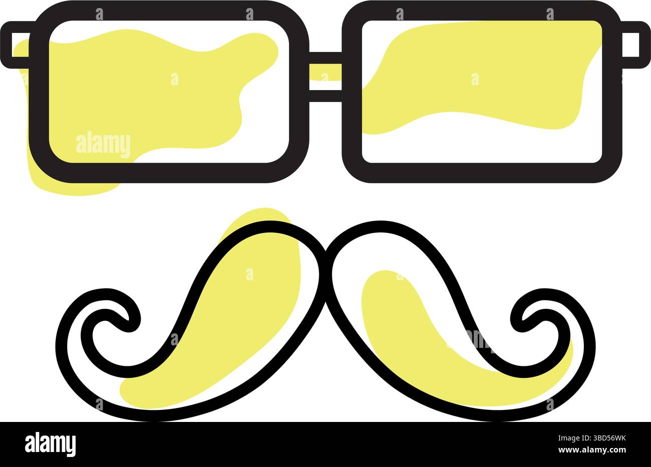 Yellow glasses and mustache. Vector Stock Vector Image & Art - Alamy