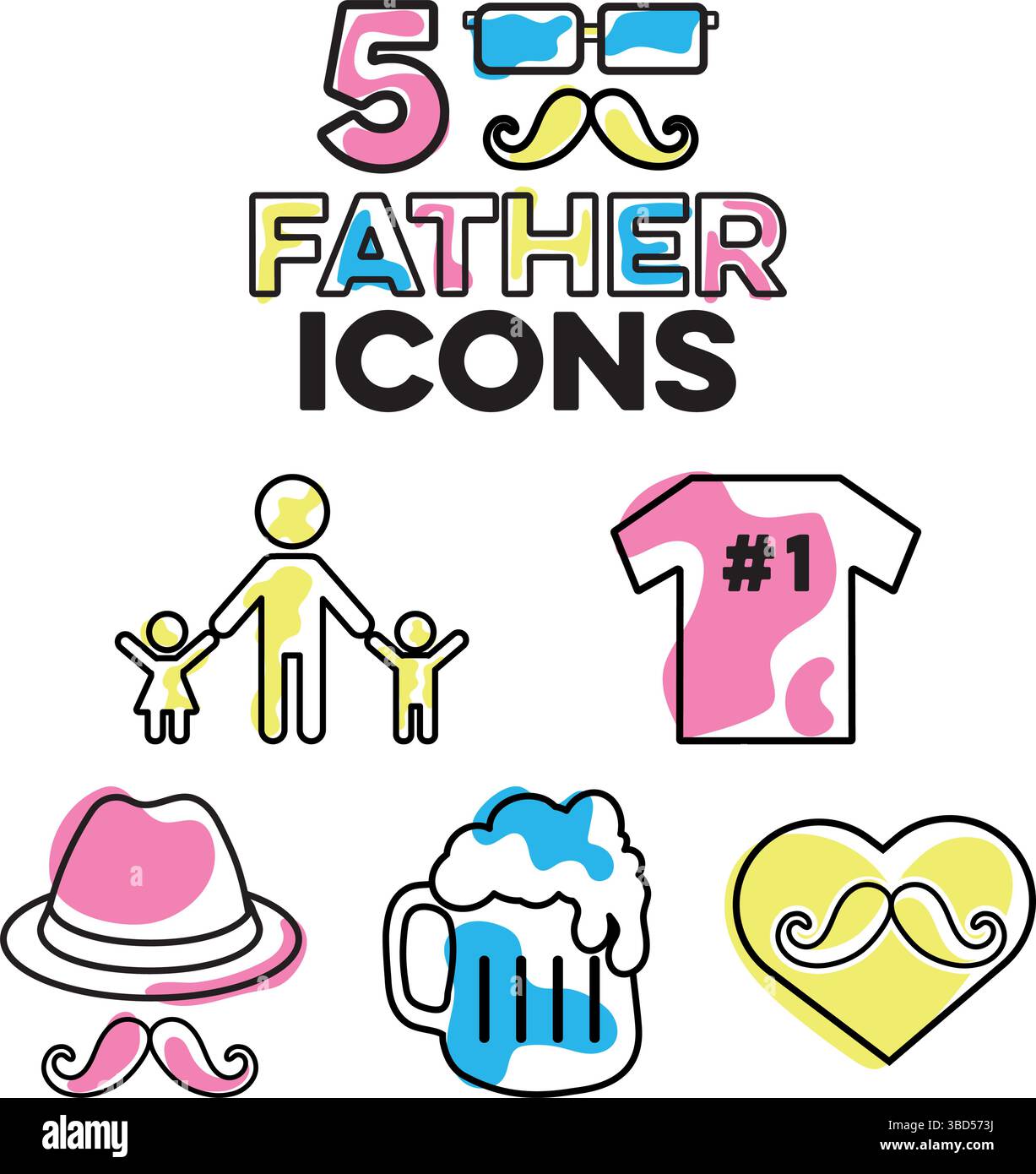 Five father symbols set. Vector Stock Vector Image & Art - Alamy