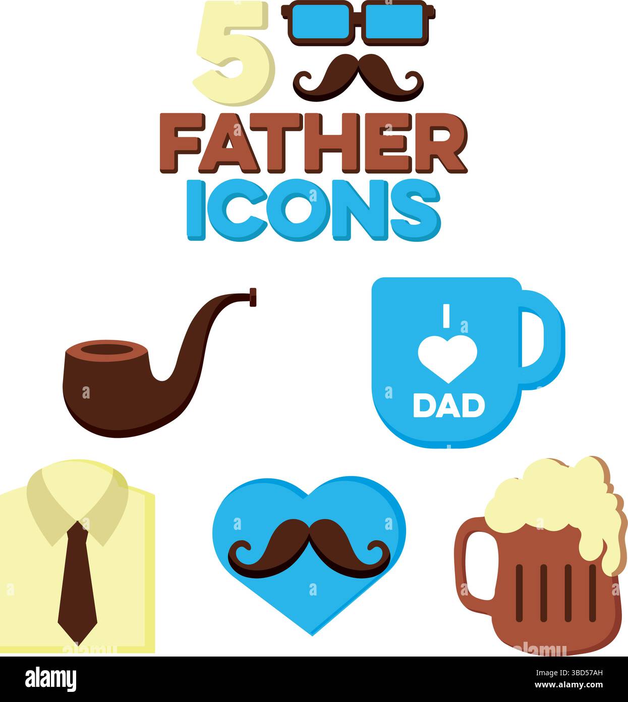 Set of five dad items. Vector Stock Vector Image & Art - Alamy