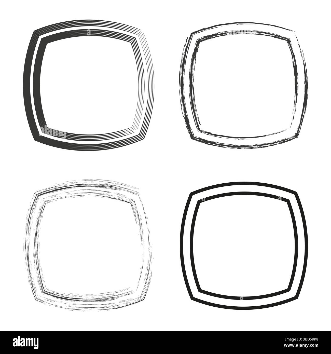 Square sketch frames. Text box vector. Artistic frame symbol. Abstract ...