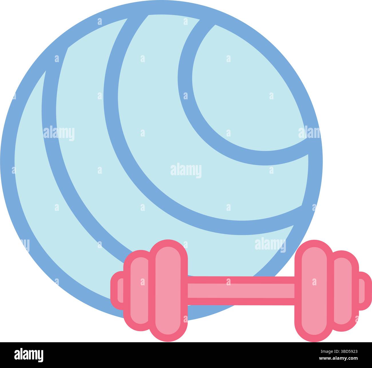 Fitness ball and dumbbell. Vector illustration Stock Vector Image & Art ...