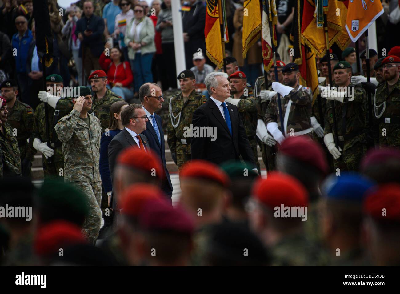 (L-R) German Defence Minister Boris Pistorius, Lithuanian Defence ...