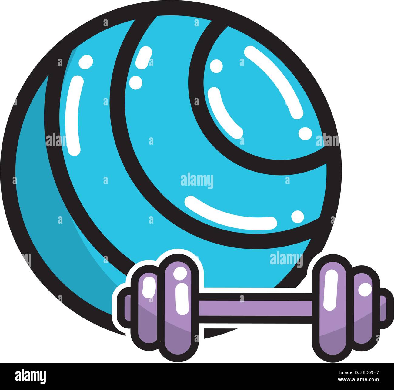 Fitness ball and dumbbell. Vector Stock Vector Image & Art - Alamy