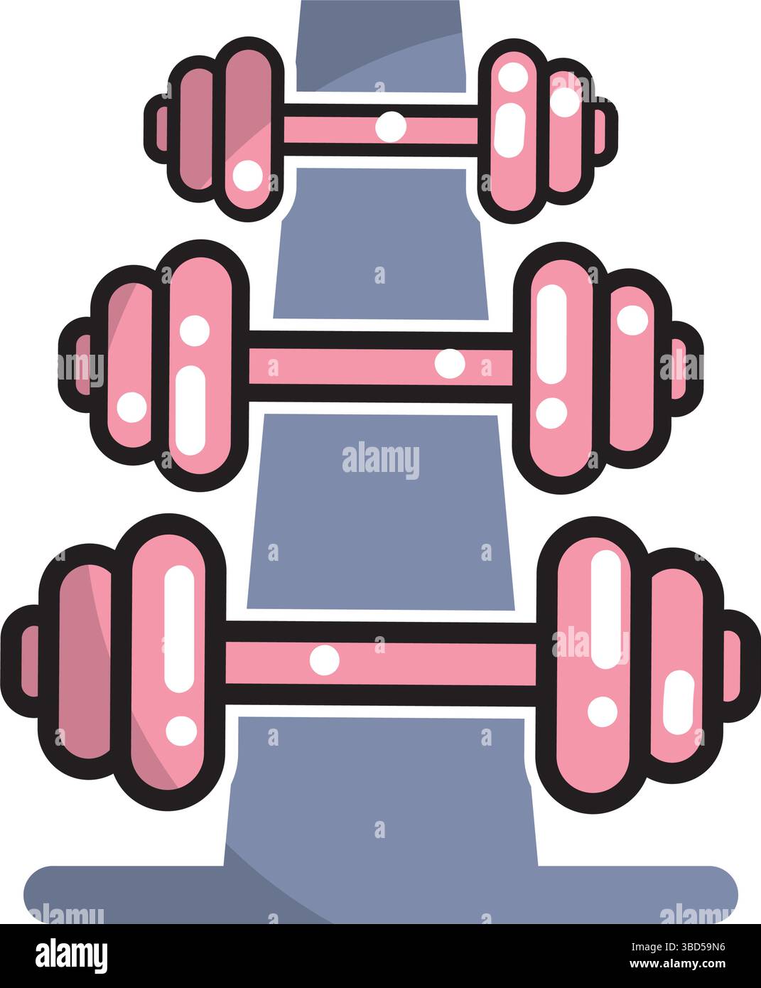 Dumbbell rack weight set. Vector Stock Vector Image & Art - Alamy