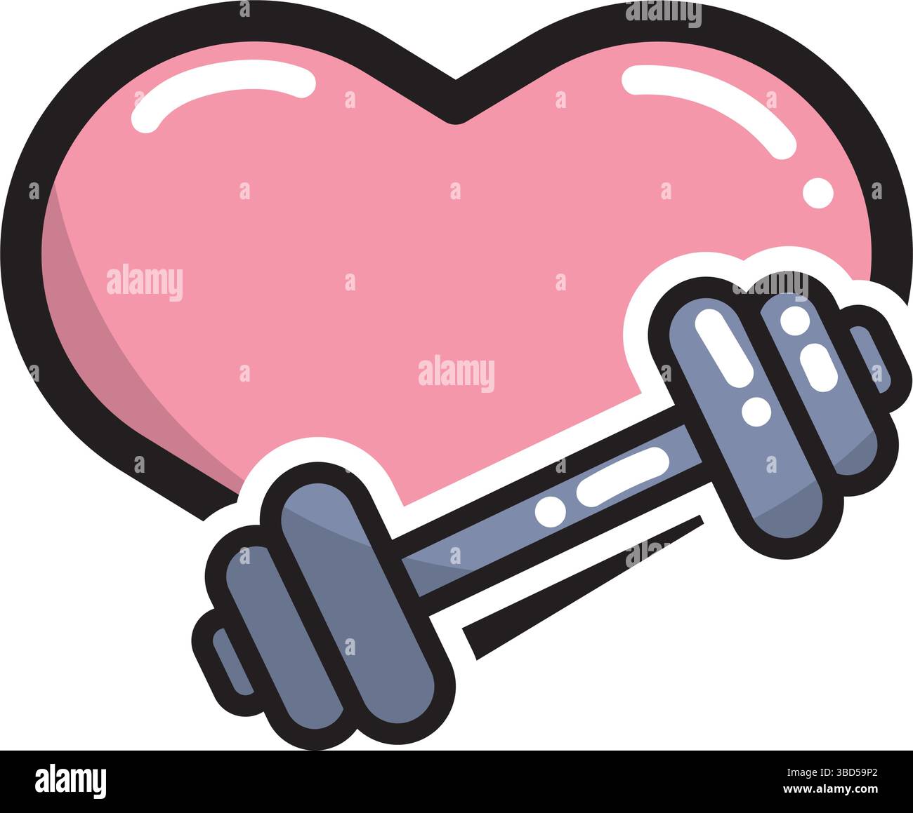 Heart and dumbbell icon. Vector Stock Vector Image & Art - Alamy