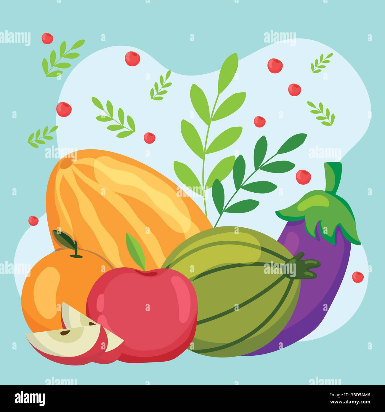 Yellow melon melons fruit Stock Vector Images - Alamy