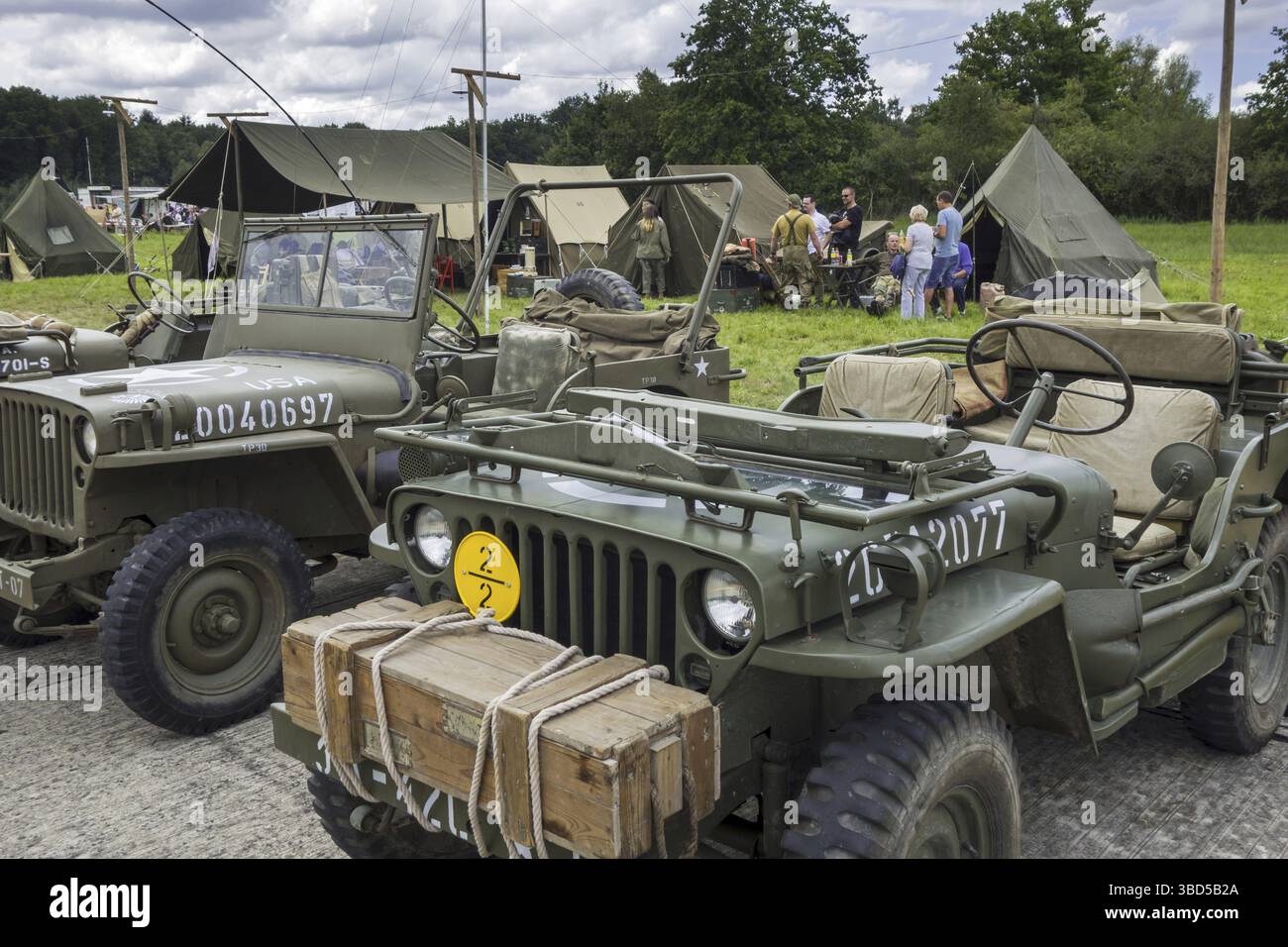 World War Two US Army Willys MB jeeps, four-wheel drive utility ...