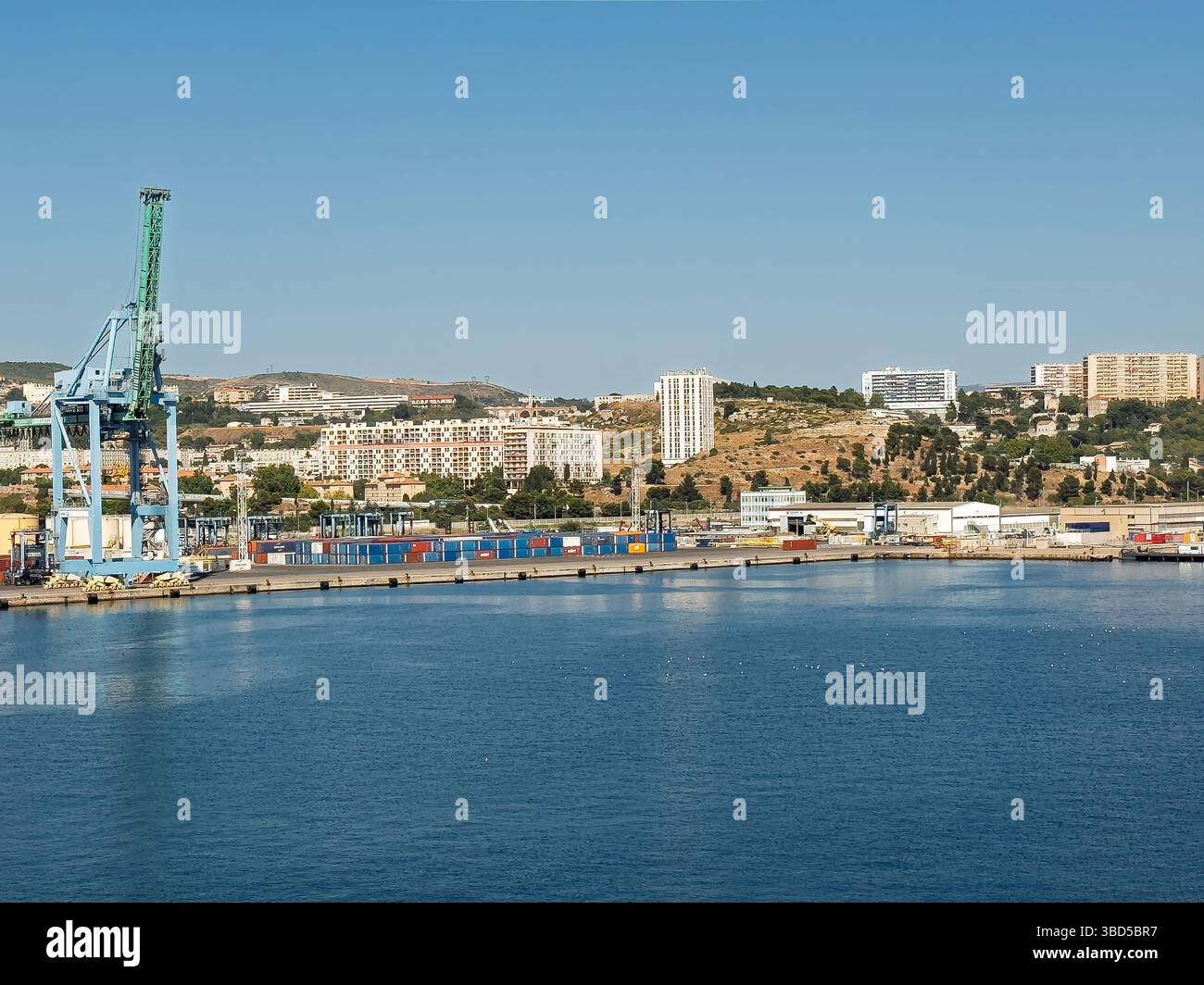 Marseille, France - July 10, 2024: East end of container terminal with ...