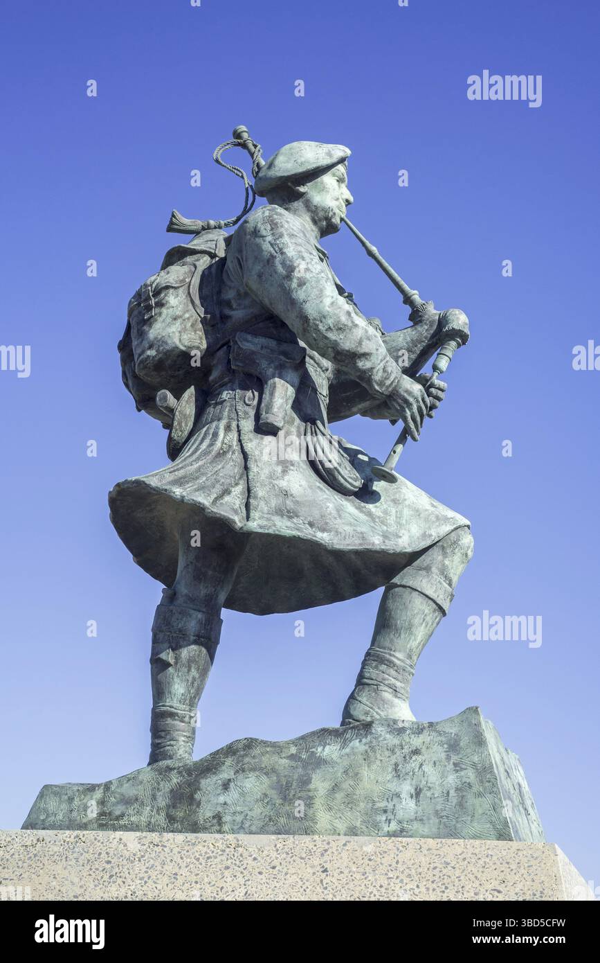 Statue of Bill Millin, personal piper of Lord Lovat Fraser whose ...