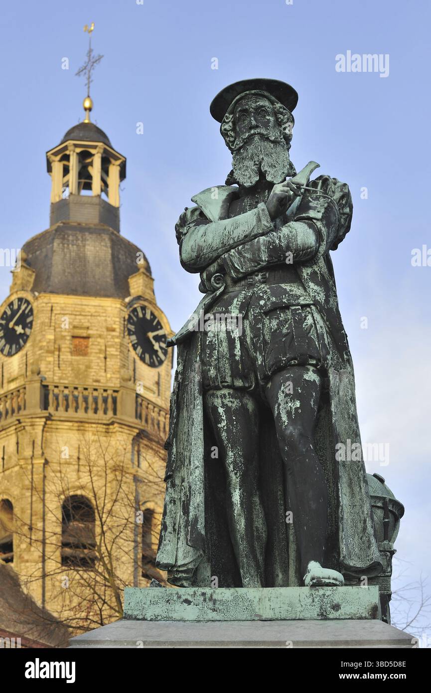 Statue of Gerardus Mercator, Flemish cartographer, remembered for the ...