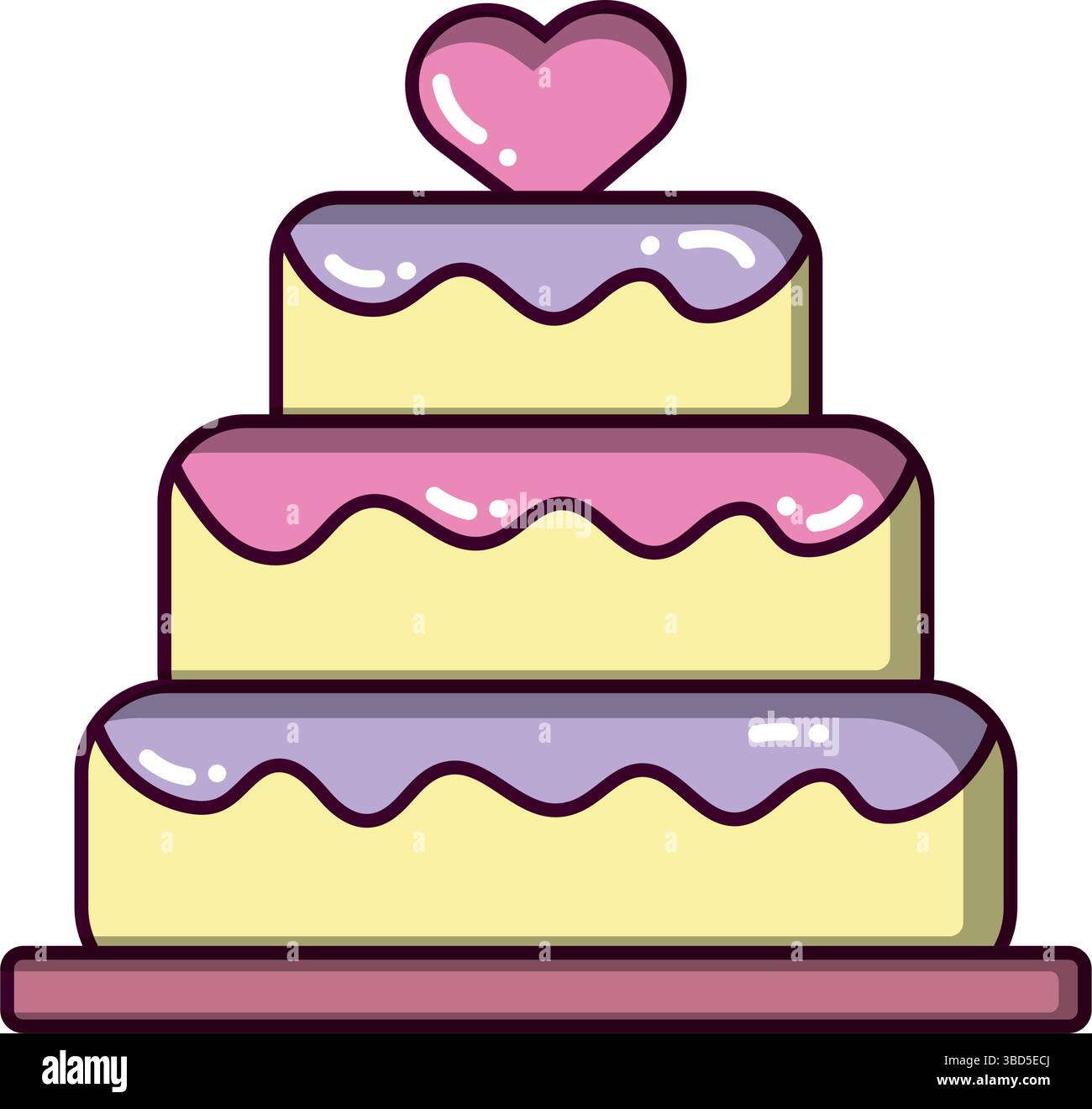 Three tier wedding cake. Vector Stock Vector Image & Art - Alamy