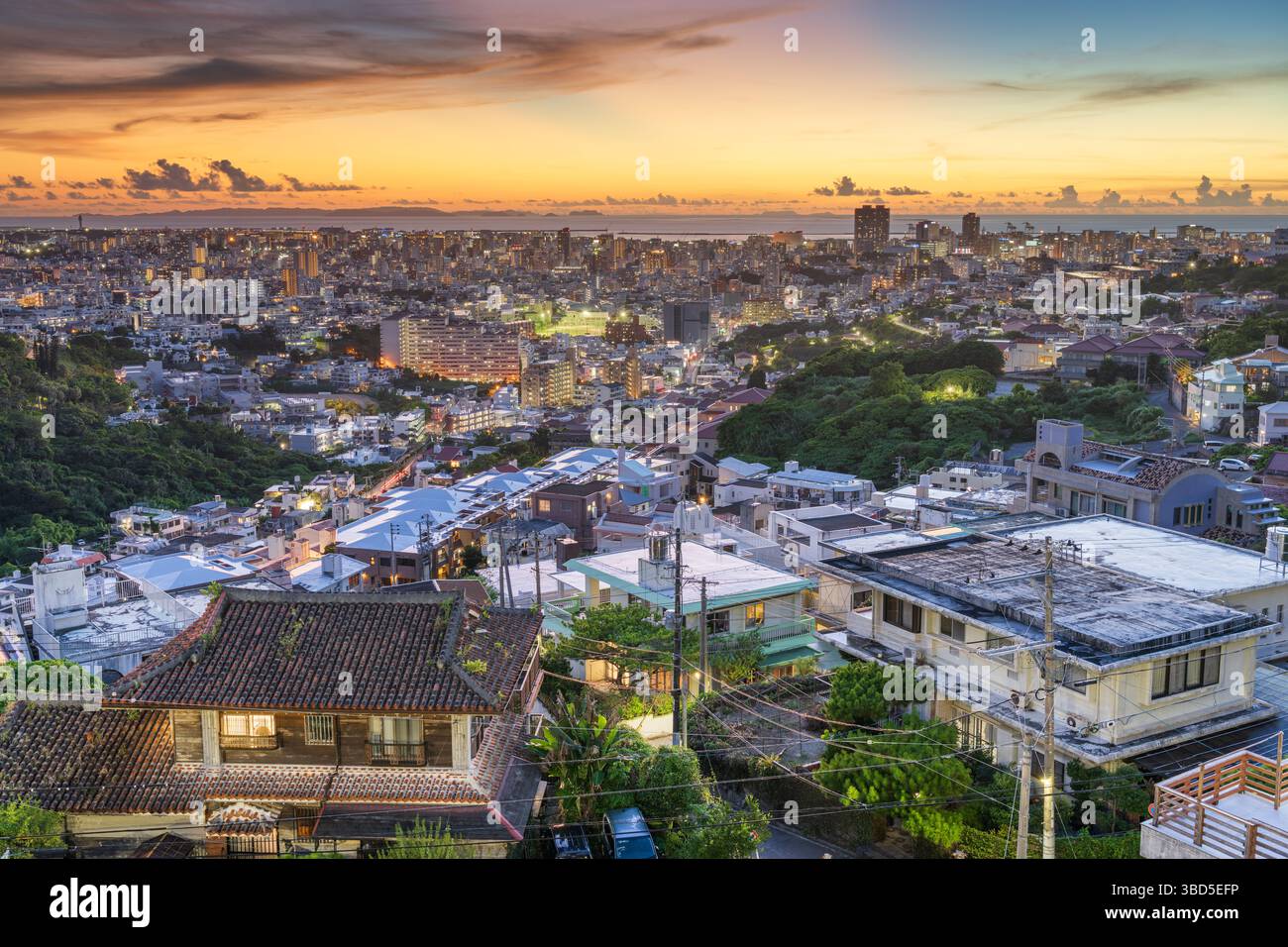 Naha, Okinawa, Japan downtown city skyline at dusk Stock Photo - Alamy