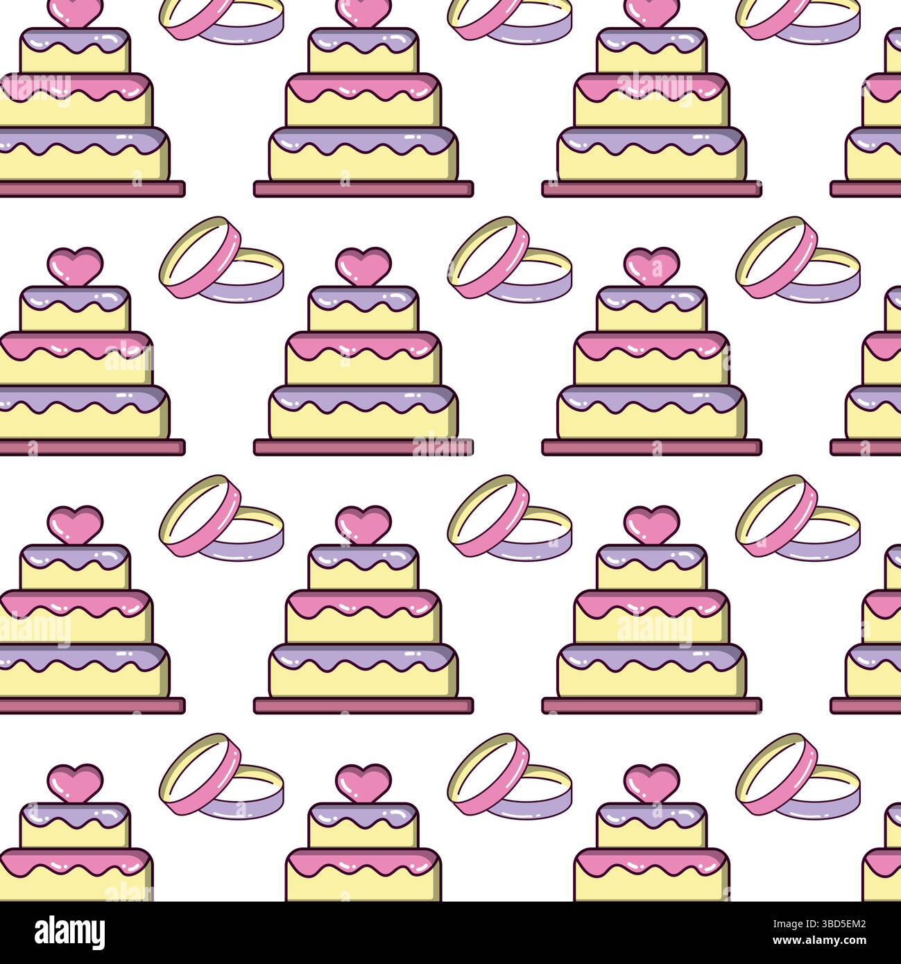 Wedding rings in pink Stock Vector Images - Alamy