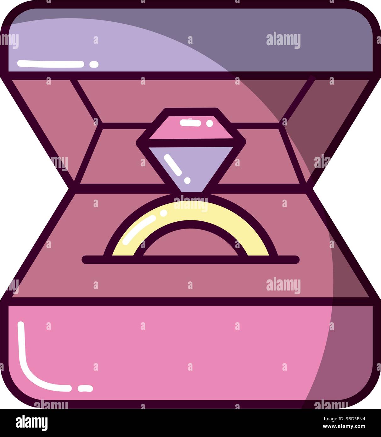 Diamond ring in box Stock Vector Images - Alamy