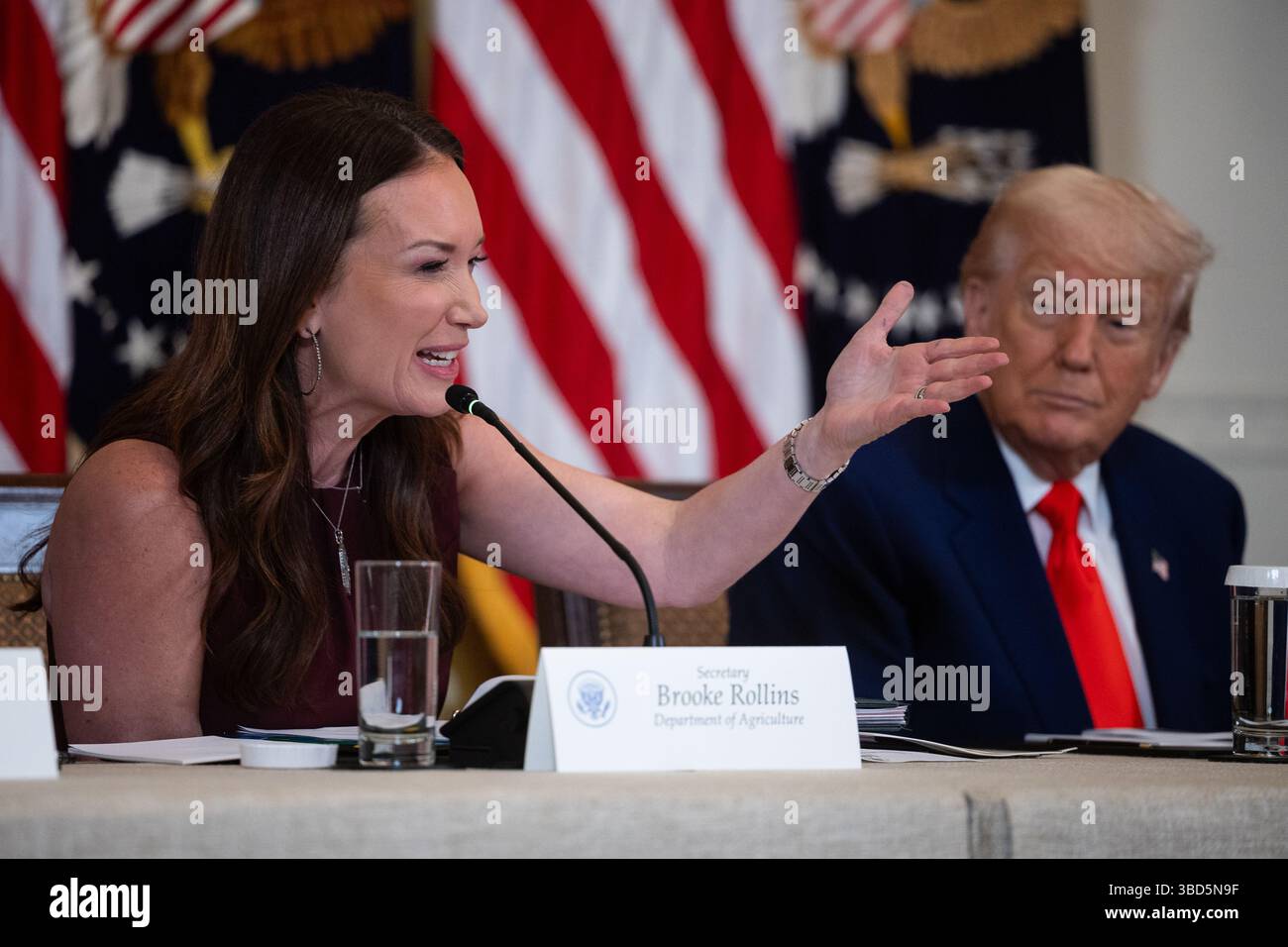 United States Secretary of Agriculture Brooke Rollins and US President ...