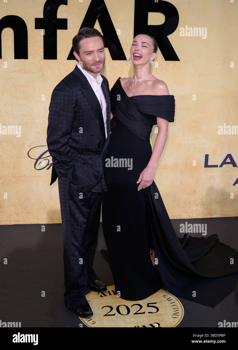 ANTIBES, FRANCE. May 22, 2025: Ed Westwick & Amy Jackson at the 31st ...