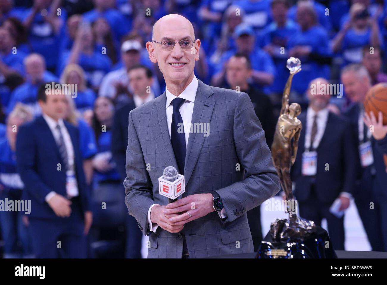 NBA commissioner Adam Silver is seen on the court prior to Game 2 of an ...