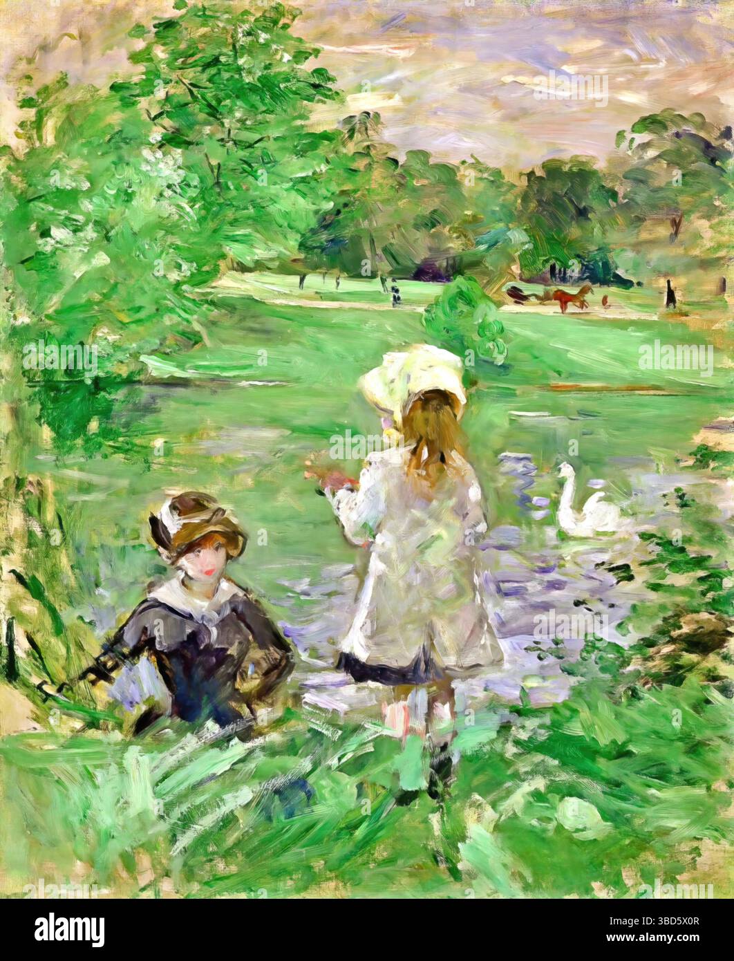 On the lakeside Au bord du lac, 1883 – Berthe Morisot Stock Vector ...