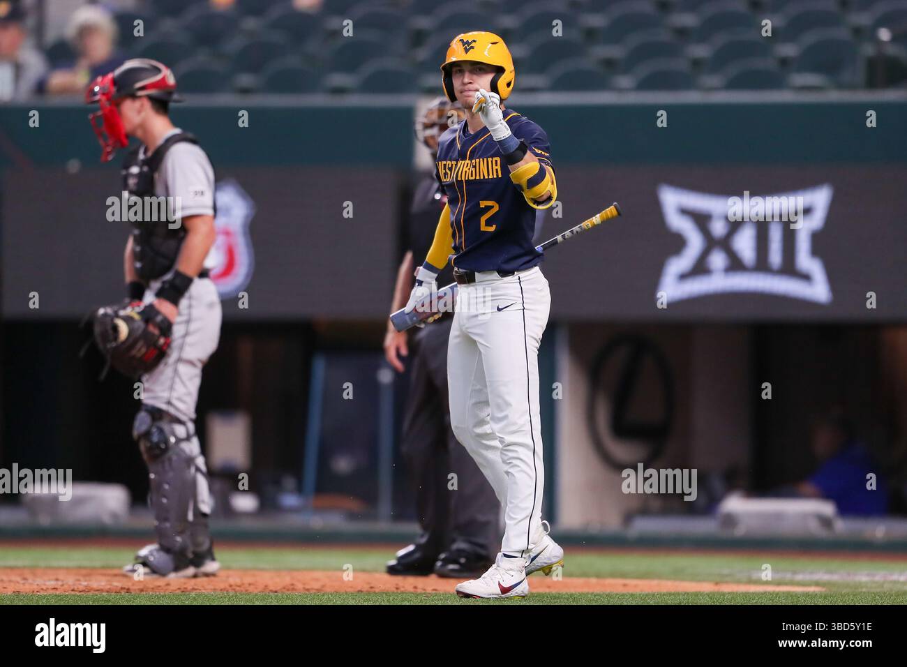 Arlington, Texas, USA. 22nd May, 2025. West Virginia's GAVIN KELLY(2 ...