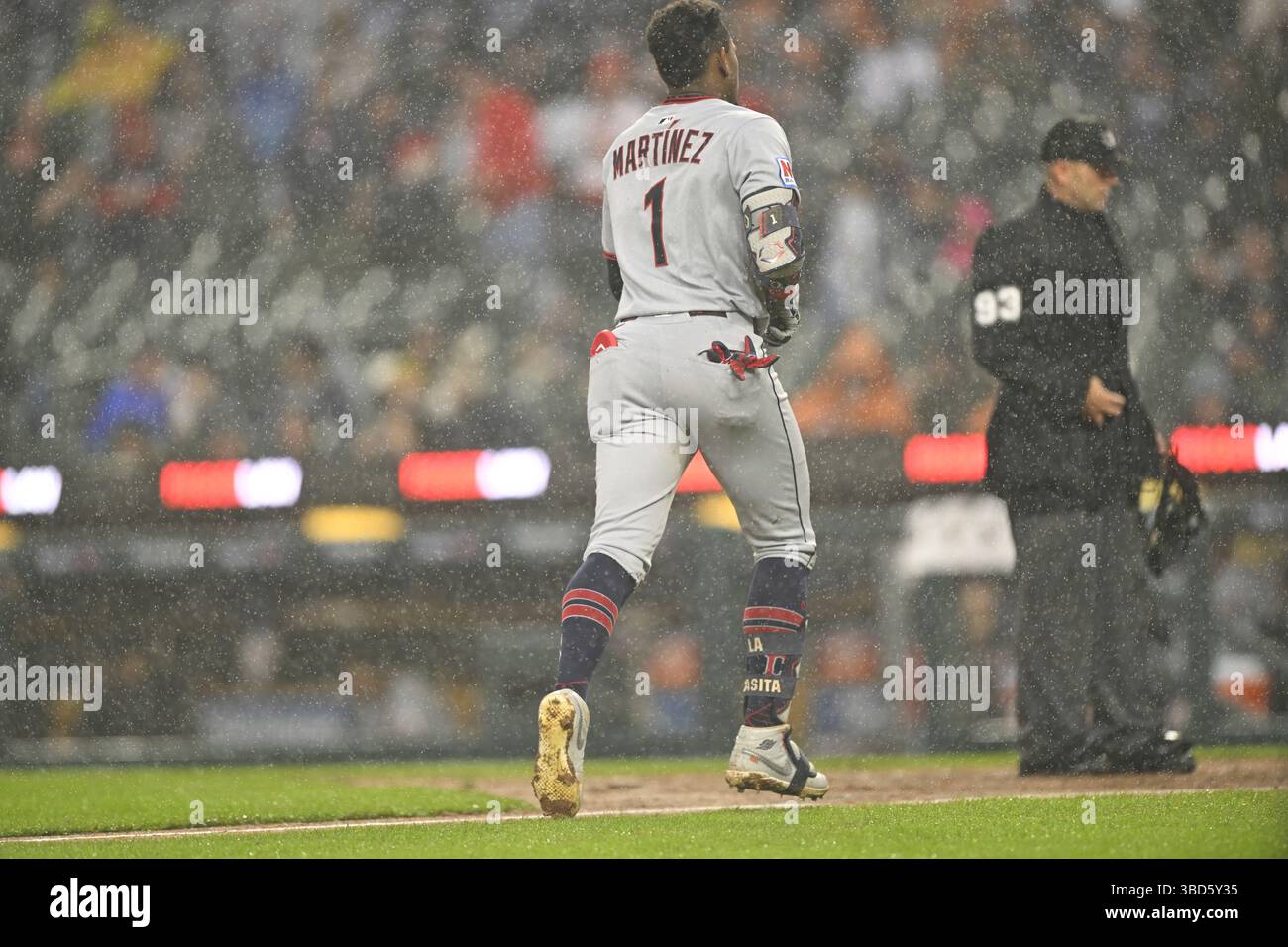DETROIT, MI - MAY 22: Cleveland Guardians CF Angel Martinez (1) heads ...