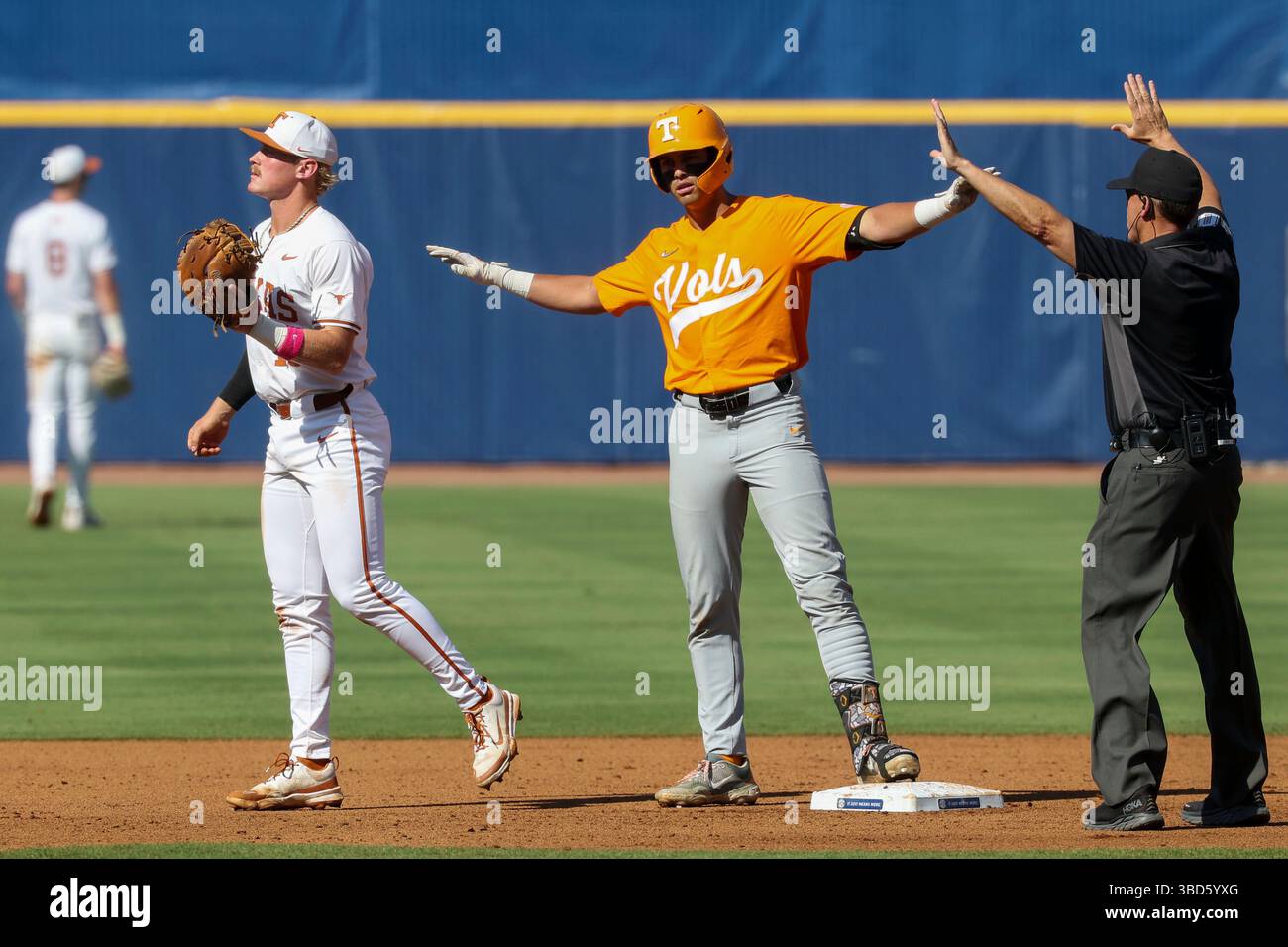 HOOVER, AL - MAY 22: Tennessee infielder Dean Curley (1) signals to his ...