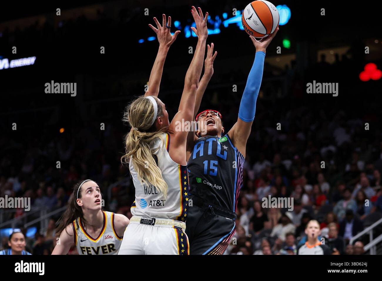 Atlanta Dream guard Allisha Gray (15) attempts a shot against Indiana ...