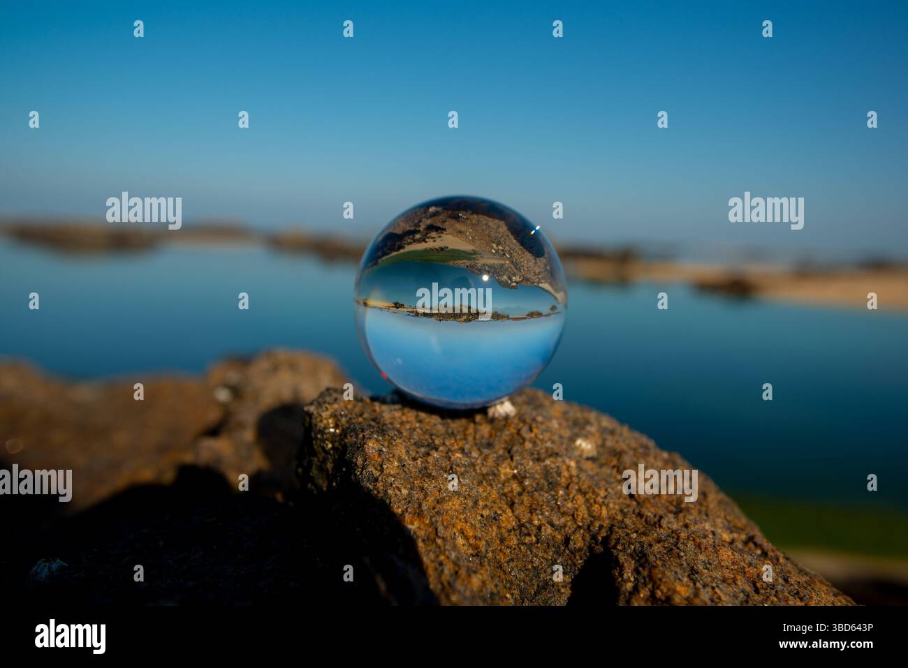 Seascape of Chausey Islands during a beautiful blue sky and sunny day ...