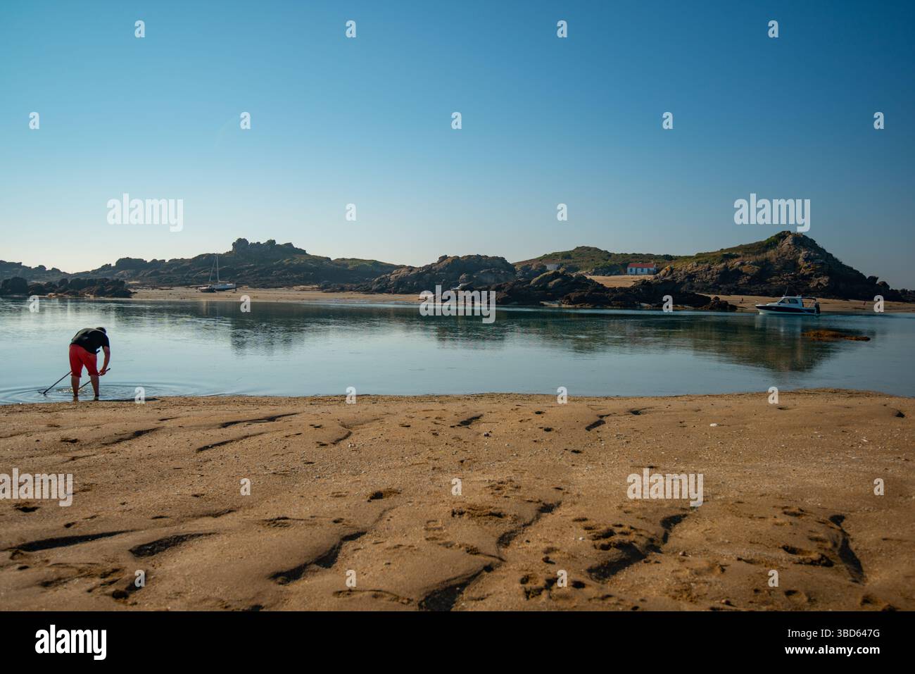 Seascape of Chausey Islands during a beautiful blue sky and sunny day ...
