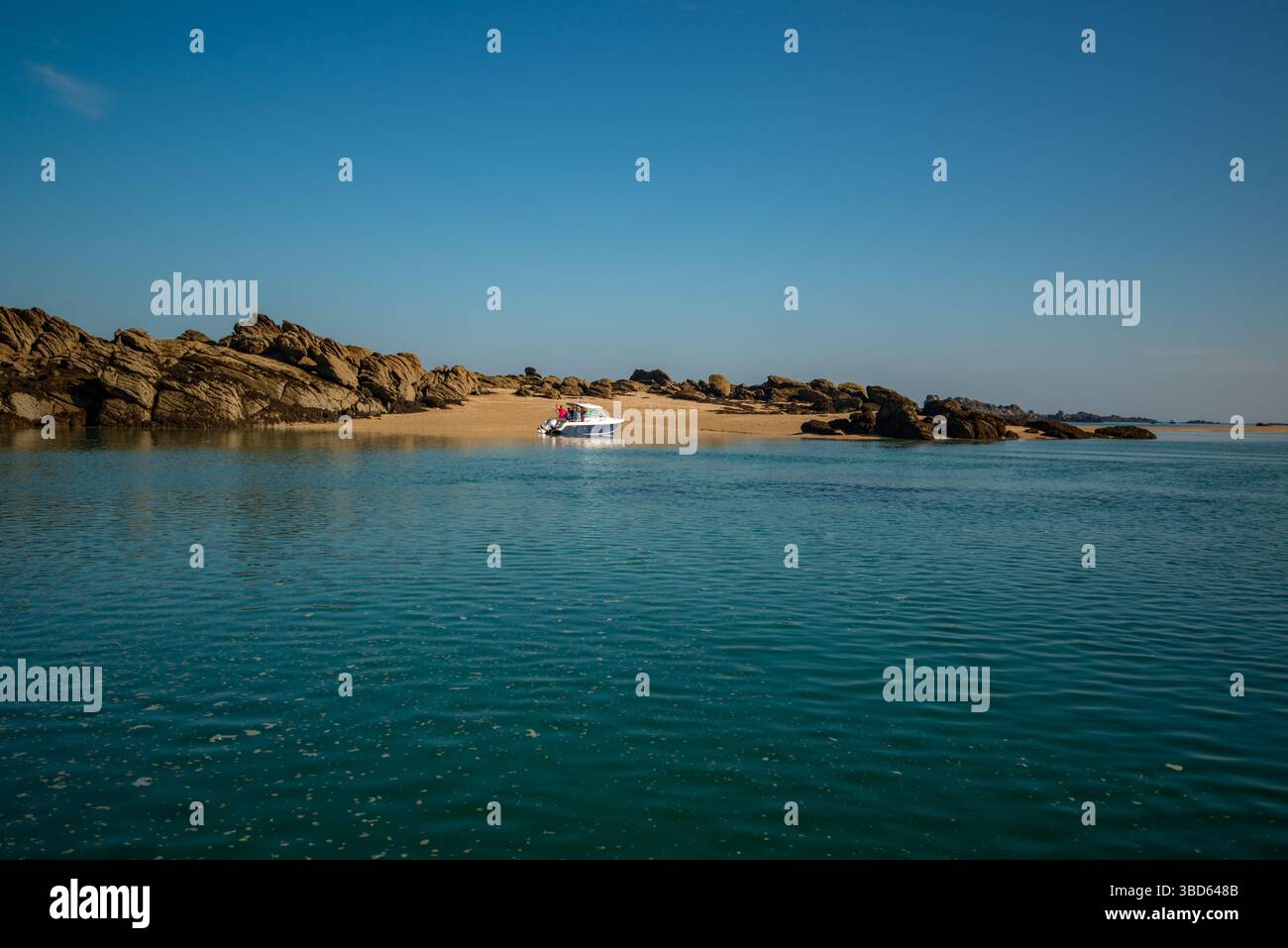 Seascape of Chausey Islands during a beautiful blue sky and sunny day ...