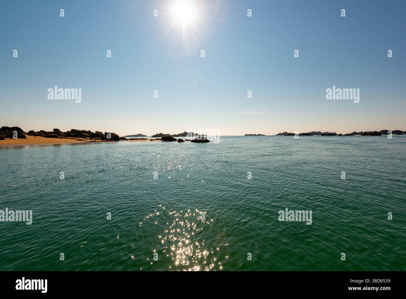 In the middle of the hundreds of Chausey Islands during high tide ...