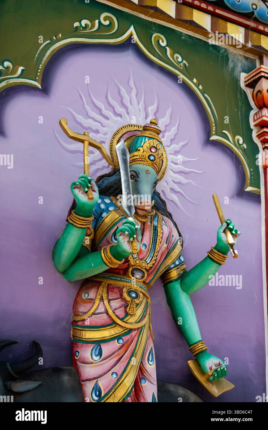 Cap Malheureux, Mauritius - May 12, 2024: Detailed close-up of a Hindu ...