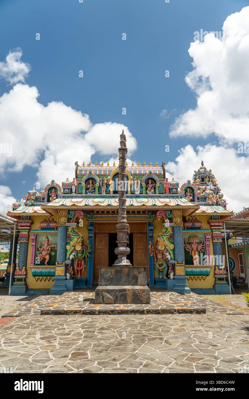 Cap Malheureux, Mauritius - May 12, 2024: A vibrant Hindu temple ...