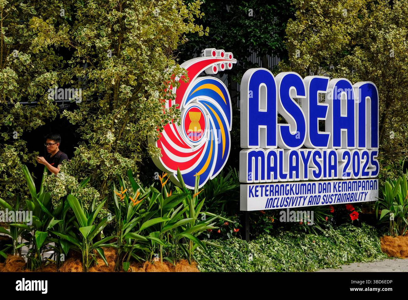Kuala Lumpur, Malaysia. 22nd May, 2025. Decoration of the 46th ASEAN Summit seen on display ...