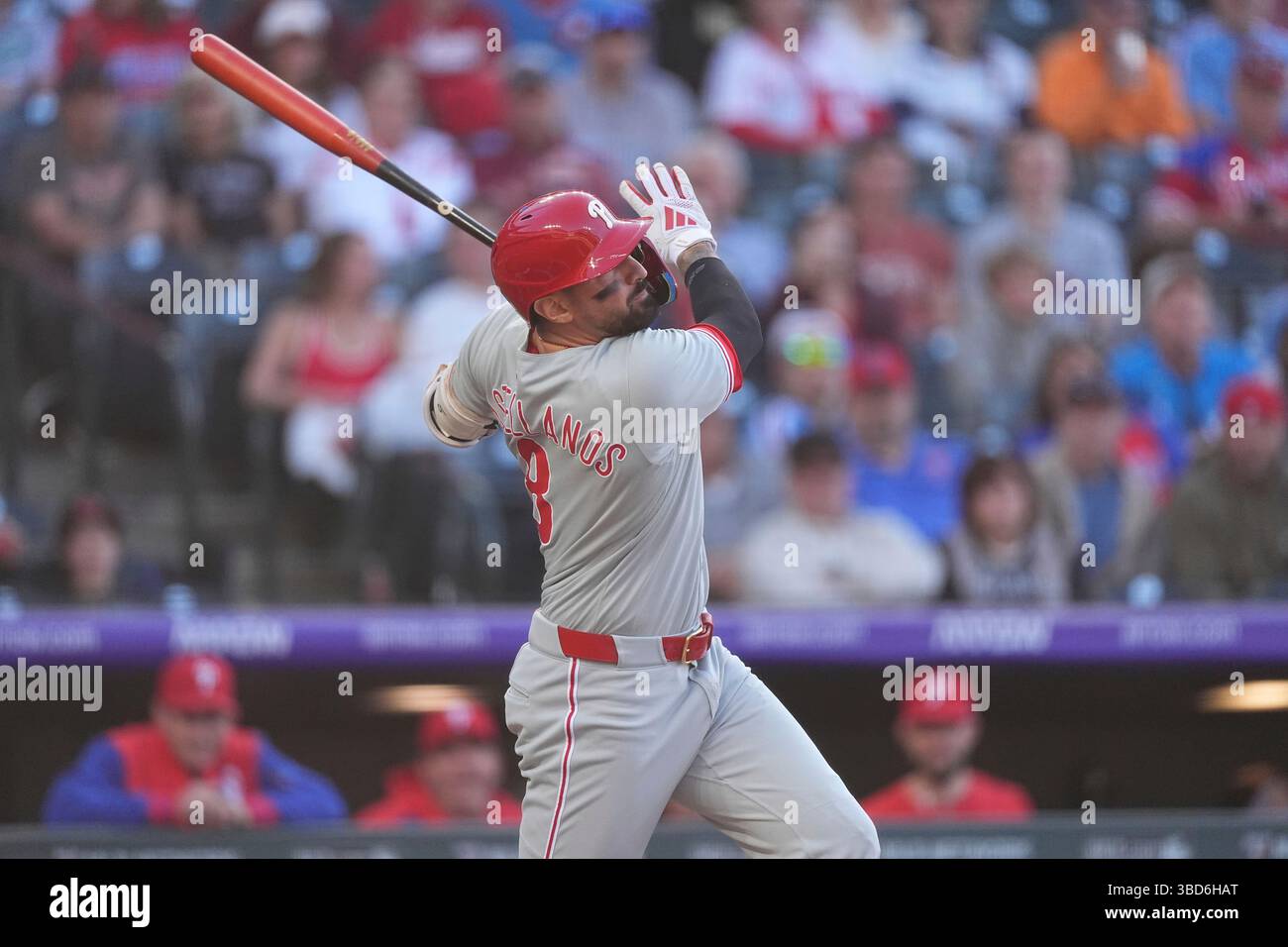 Philadelphia Phillies right fielder Nick Castellanos (8) in the first ...