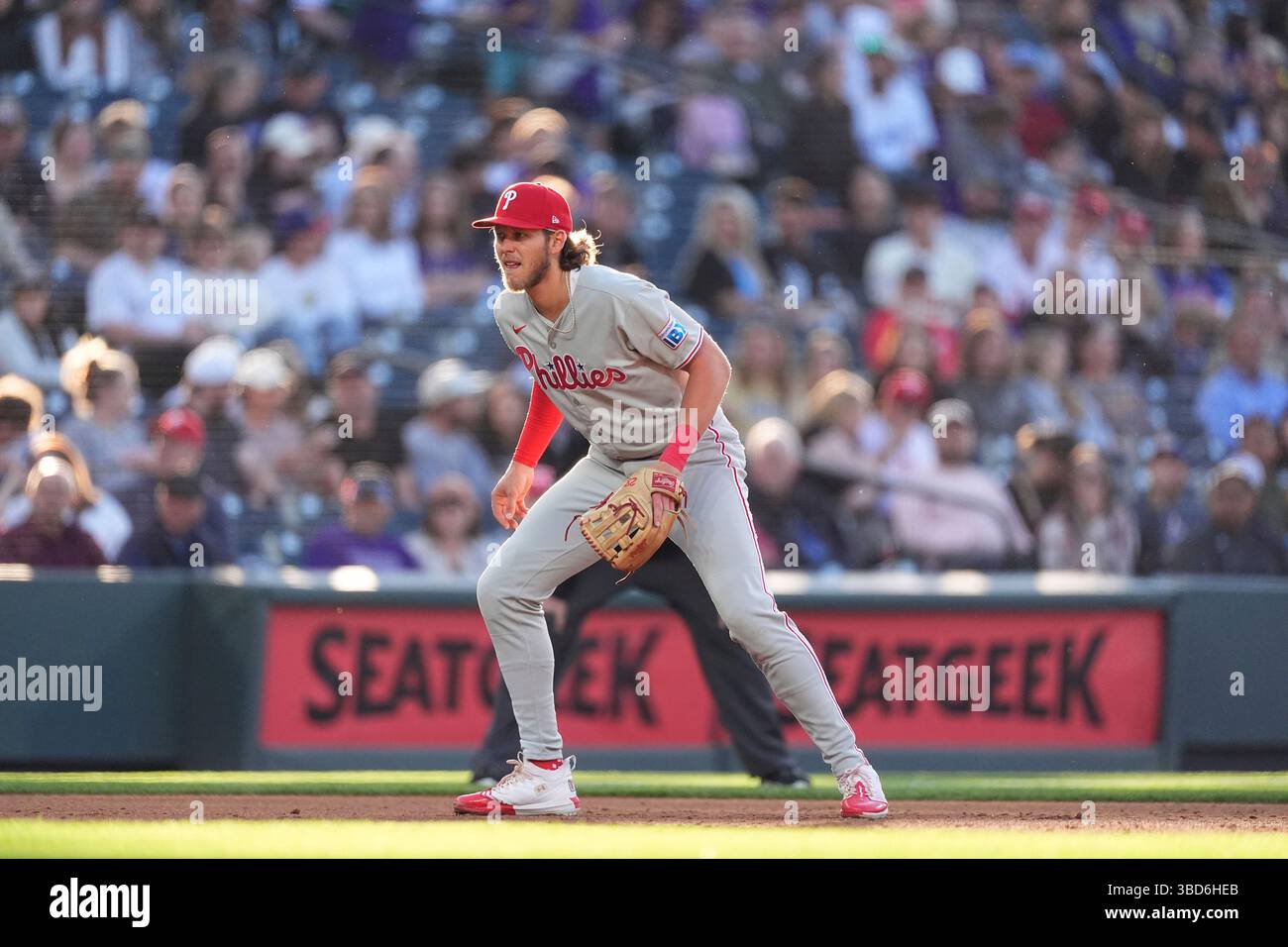 Philadelphia Phillies third baseman Alec Bohm (28) in the second inning ...