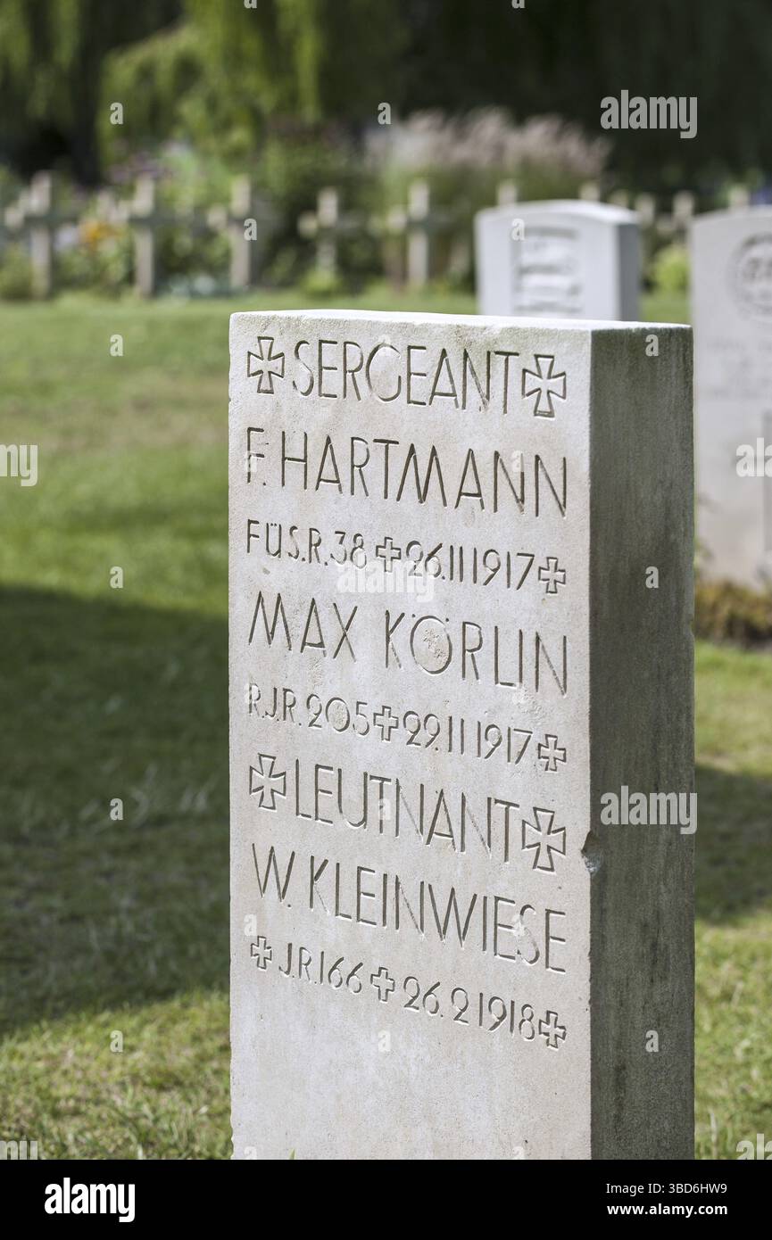 German grave at the Lijssenthoek Military Cemetery, largest First World ...