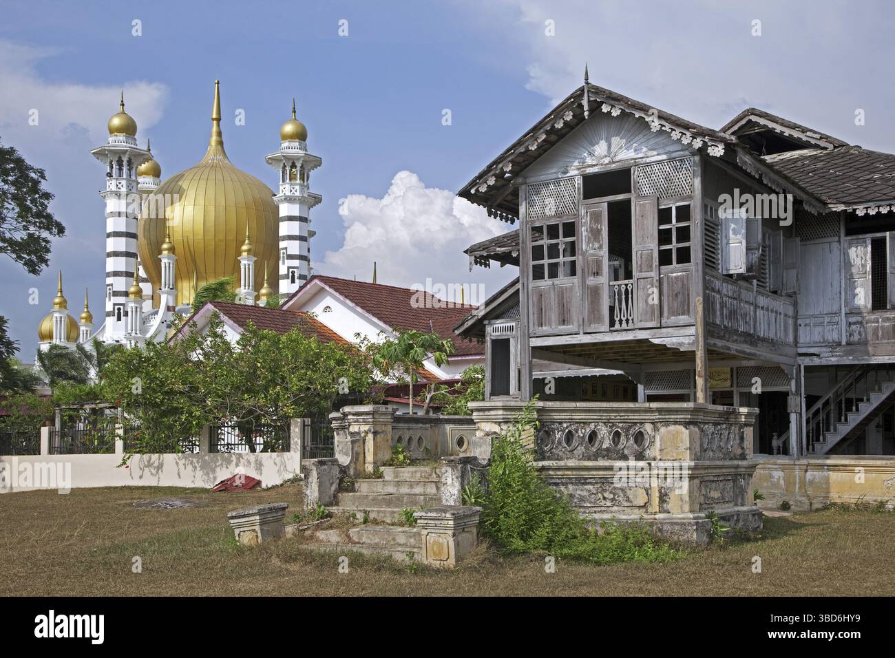 Ubudiah Mosque, Masjid Ubudiah and old traditional Malaysian wooden ...