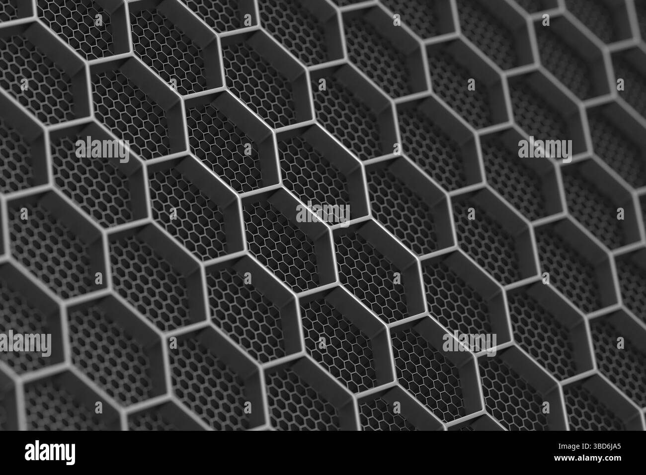 Hexagon background design mosaic Black and White Stock Photos & Images ...