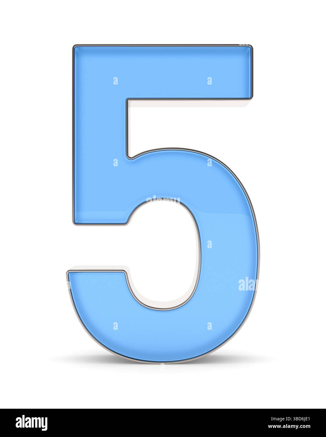Number five on white background. Isolated 3D illustration Stock Photo ...