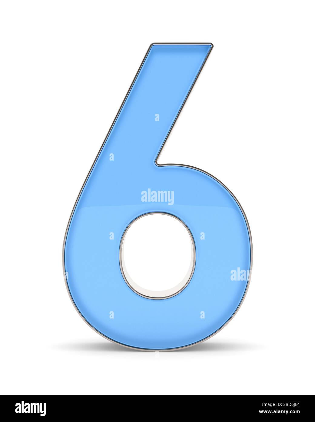 Number six on white background. Isolated 3D illustration Stock Photo ...