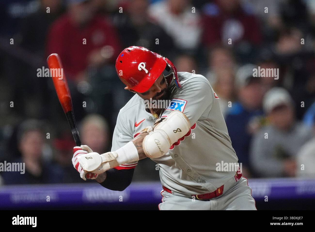 Philadelphia Phillies right fielder Nick Castellanos (8) in the eighth ...