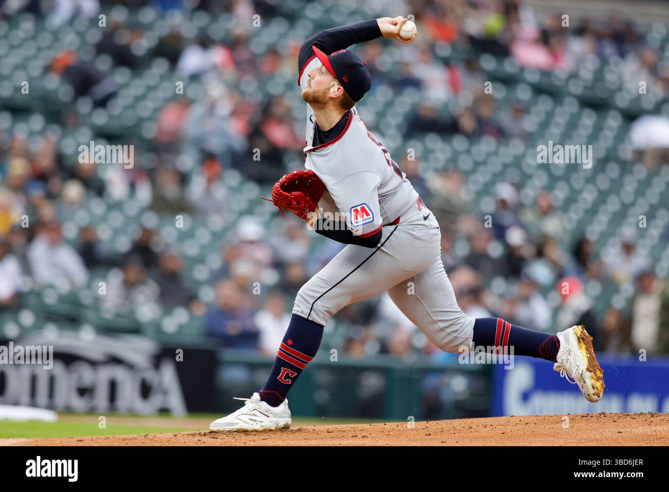 Cleveland Guardians' Tanner Bibee pitches against the Detroit Tigers ...