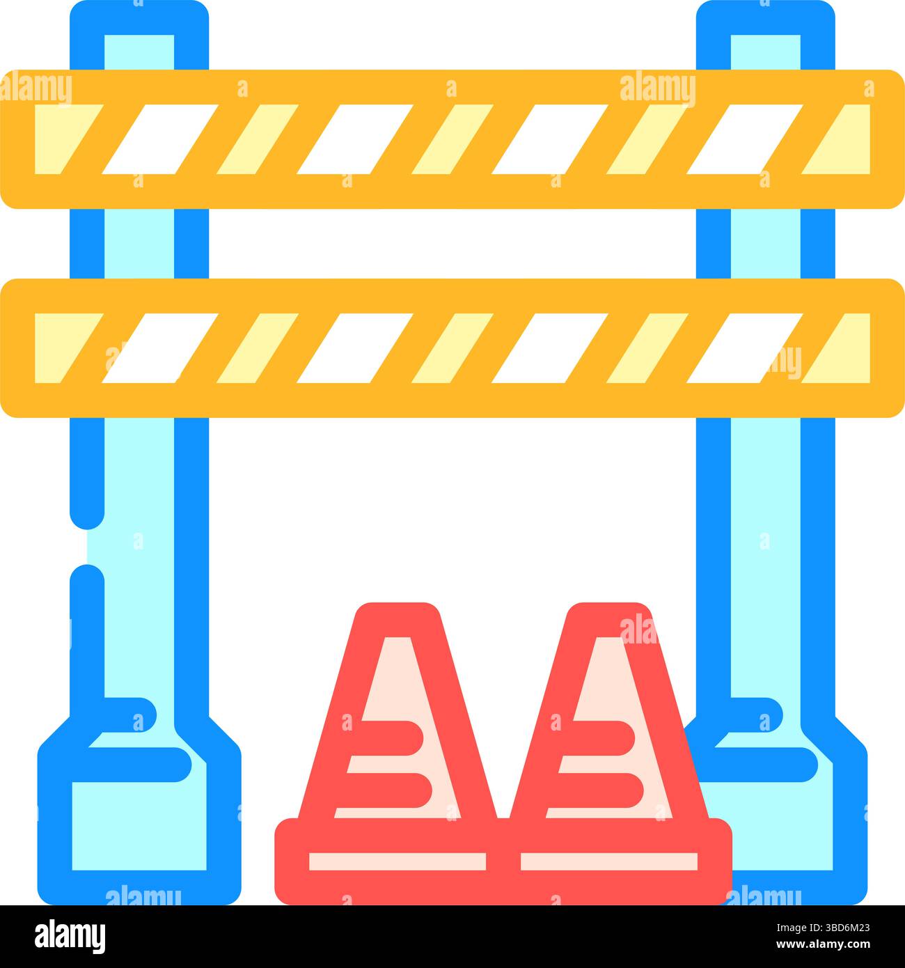 construction zone highway road color icon vector illustration Stock ...