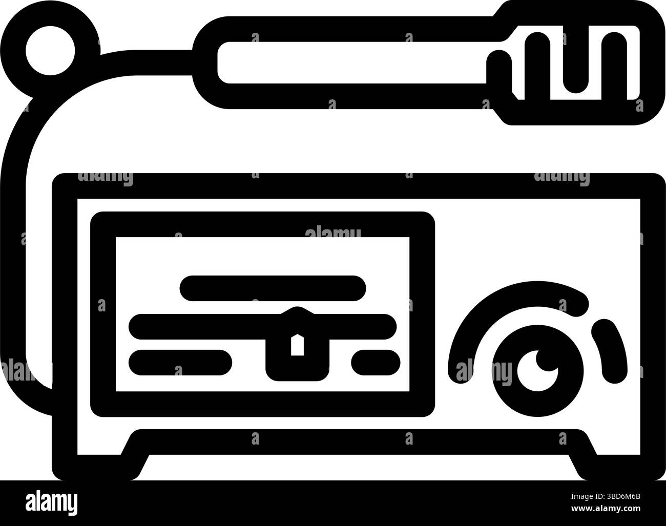 geiger counter measuring radiation levels line icon vector illustration ...